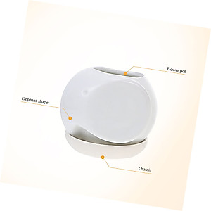 YARNOW 4pcs Fleshiness White Garden Plant Ceramic Animal Doggy Flower for Plants Gift Planters Mini Bonsai Pot Animals Dog Shape Porcelain Offices Shaped Desktop Home Gardening Cute Desk