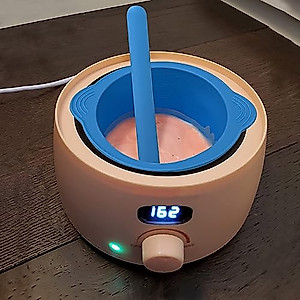 Silicone Wax Bowl For Hair Removal, Replacement Silicone Wax Liner for Wax Warmer Non-Stick Wax Pot with Wax Spatula Sticks(blue)