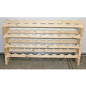 DisplayGifts Magnum Bottle Stackable Modular Wine Rack Storage Stand Wooden Holder Shelves WN50-1500 ml/1.5 Liter (Natural Wood, Unstained)