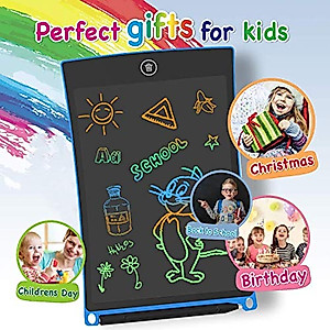 GUYUCOM 8.5-Inch LCD Writing Tablet Colorful Screen, 2PCS Doodle Board Drawing Pad for Kids, Erasable Electronic Painting Pads Learning Educational Toy, Gift for Kids Aged 3-12, Blue