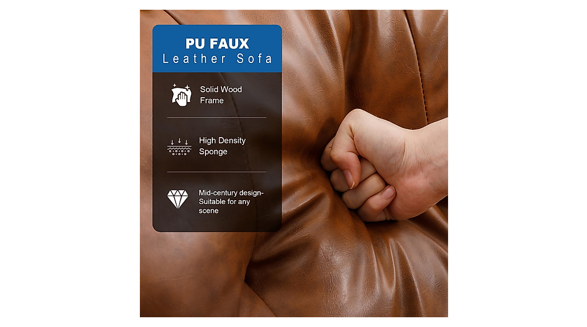 DIFY 80” Leather Faux Loveseat Sofa - Modern & Comfortable Couch