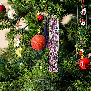 6 Pack DIY Bookmark Resin Mold Rectangle Bookmark Silicone Molds with 24 Pieces Colorful Tassels for Jewelry DIY Craft (6)