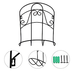 ERINGOGO 1 Set Hose Wrought Iron Frame Garden Hose Hanging Hook Water Hose Bulter Hose Storage Wall Mount Heavy Duty Garden Hose Hanger Shelving Brackets Hose Storage Rack Water