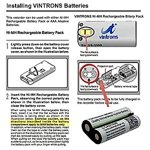 VI VINTRONS Battery for Olympus DS-2300, DS-3300, DS-4000, DS-5000, DS-5000ID, BR-402, BR-403,