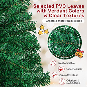 Goplus 6FT Artificial Christmas Tree Xmas Pine Tree with Solid Metal Legs Perfect for Indoor and Outdoor Holiday Decoration