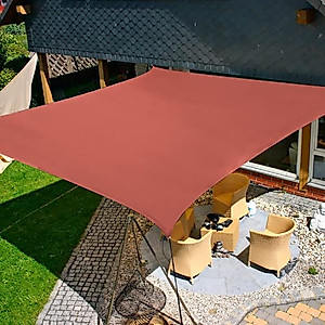 KANAGAWA Sun Shade Sail 10'x10' Rust Red Square UV Block Canopy Awning Shelter Fabric Cloth Screen for Outdoor Patio Garden Backyard Activities