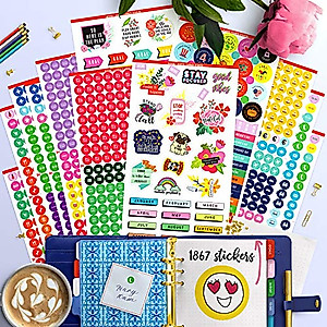 Mirida Planner Stickers – 1867 Daily Icons and Inspirational Stickers for Adults Calendar, Classic Pack for Budget, Work, and Holidays