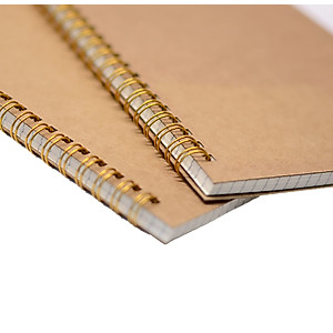 YYaaloa 2pcs Spiral Notebooks A5 6x8 Soft Cover Journals Planners 200 Pages Wirebound Memo Notepads Diary Notebook With black Pen For Work School Writing And Drawing (A5, Ruled)