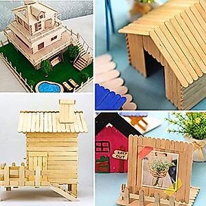 Chuya Wood Craft Sticks Garden Label Wooden Popsicle Ice Cream Sticks for Hand DIY Craft (4.5 inch 200 Pack)