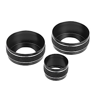ACROPIX Dial Rod Decoration Ring Fit for Chevy Corvette C7 - Pack of 3 Black