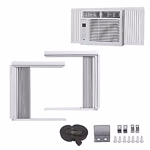 Window Air Conditioner Side Panels with Frame, 2023 New Air Conditioner Accessories Room AC Accordion Filler Curtain Kit Replacement, Adjustable Insulation AC Side Panel Include Frames