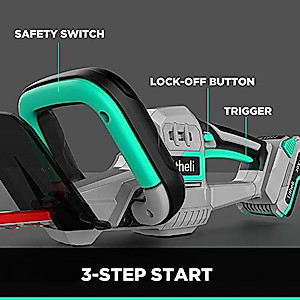 Litheli 20V Cordless Hedge Trimmer 20 Inch, Power Hedge Trimmer for Bush & Shrub Cutting, Trimming, Pruning, with 2.0Ah Battery and Charger Included