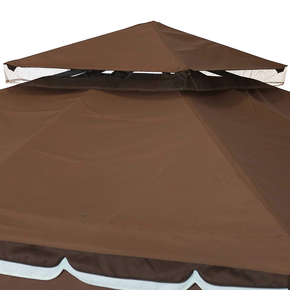 Sunnydaze 10 x 10 Foot Soft-Top Patio Gazebo with Screens and Privacy Walls - Great for Backyard, Garden or Deck - Brown