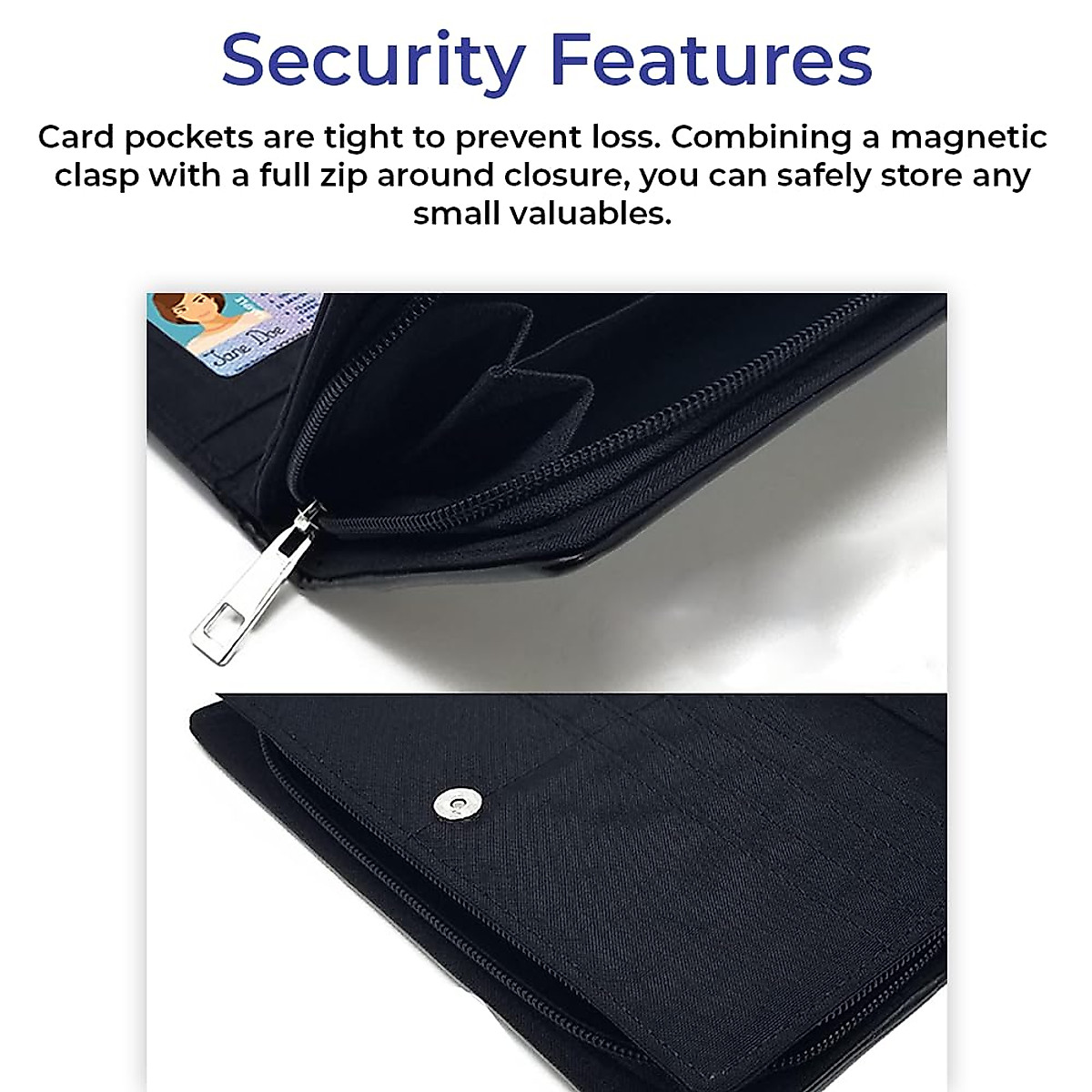 SAGEFINDS Holy Bible Book Wallet | Multi Card and Cash Holder | Magnetic Clasp Closure and Zip Around | Vinyl | 4” x 7.5”