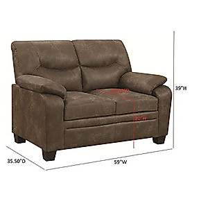 Meagan Padded Loveseat Brown