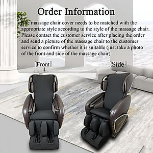 EVURU Thick Massage Chair Cover, Massage Chair Cover Recliner Chair Cover for Office Bedroom Full Body Massage Chair Zero Gravity Chair Cover Cover (Gray, Full Body)