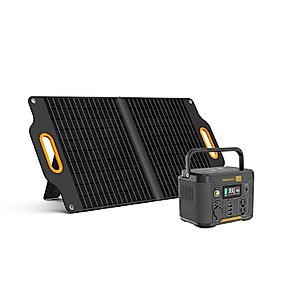 Powerness Solar Generator 300 Portable Power Station 296Wh with 80W Portable Solar Panel, Battery Powered Generator with 2x300W AC Outlets (Surge Power 600W) and PD 60W In/output for Outdoor Camping