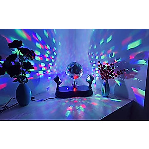 Lightahead LED Peak Due Rotating Mirror Disco Ball with 2 Adjustable LED Light Projector Lamps
