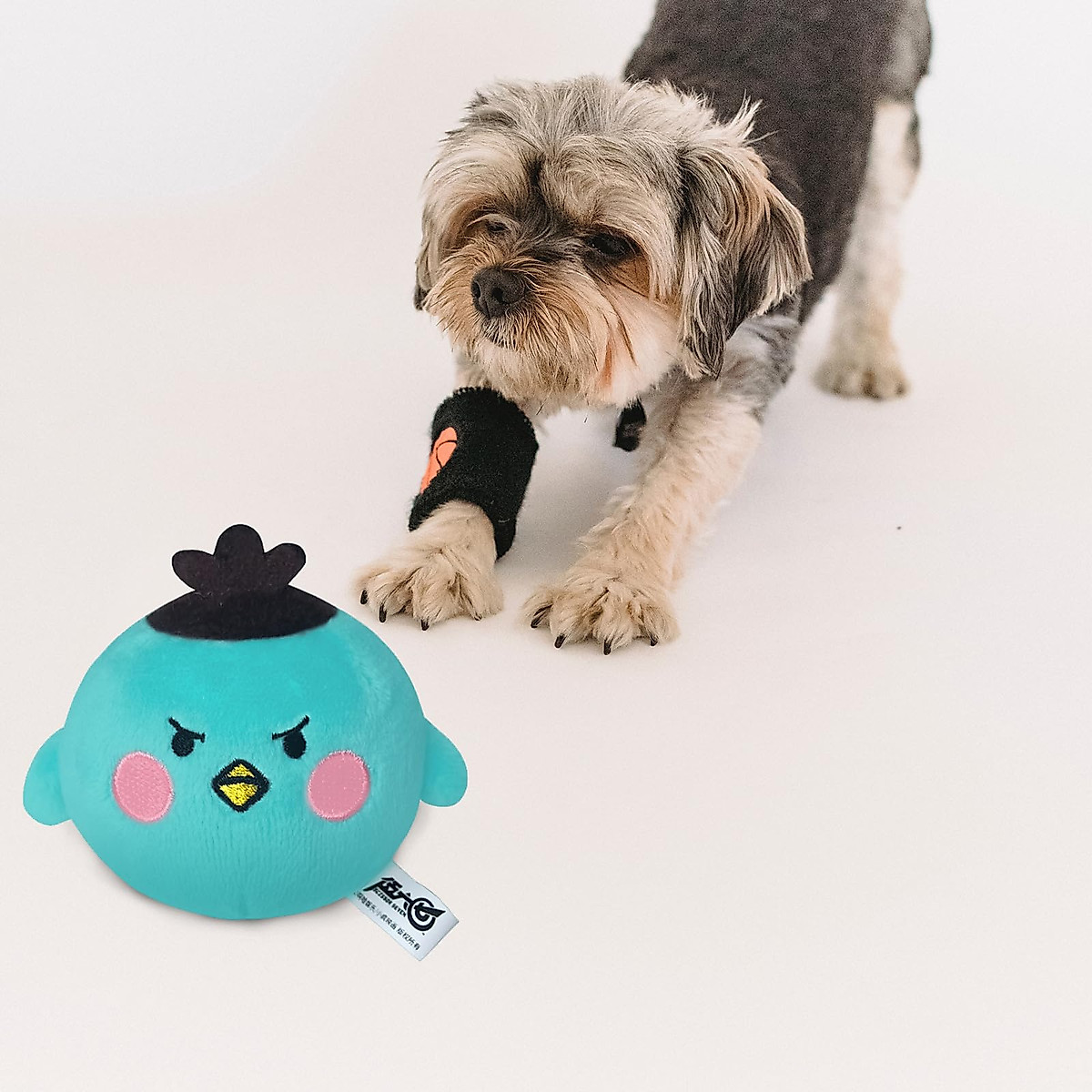 CALEMBOU Anime Plush Keychain for Backpack, Cute Chick Plush Scissor Seven Bird Key Chain Pendant (Angry)