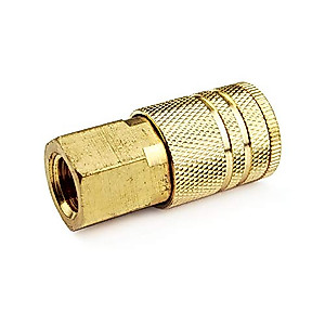 Primefit IC1414FB6-B10-P 1/4-Inch 6-Ball Brass Female Industrial Coupler Contractor Pack, 10-Piece