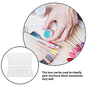 FOMIYES 2pcs 24 Grids Clear Plastic Jewelry Box Organizer Storage Container with Dividers Earring Storage Box Jewelry Divided Storage Case