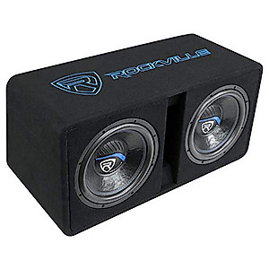 Rockville DK512 PACKAGE Dual 12" 2800w K5 Car Subwoofer Enclosure+DB12 Amplifier