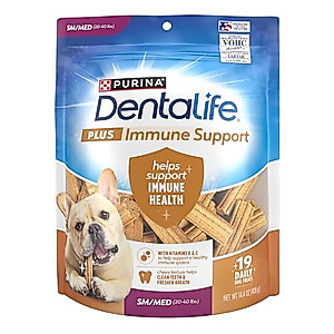 Purina Dentalife Plus Immune Support Chicken, Apple and Blueberry Flavor Small/Medium Dog Dental Chews - 19 ct. Pouch