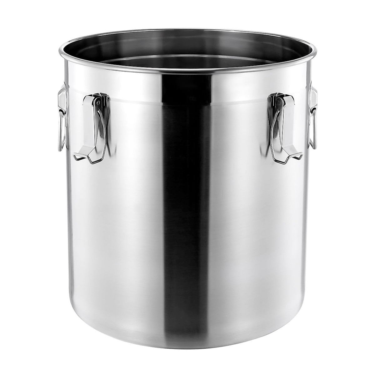 DYNAMI 304 Stainless Steel Airtight Canister,48L/12.7Gal Large Canisters Container with Lids and Sturdy Locking Clamp,Bucket Food Storage Containers for Rice, Flour, Grain, Coffee Bean (48L)