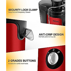 Juicer Machine, 600W Juicer with 3.5” Wide Mouth for Whole Fruits and Veg, Juice Extractor with 3 Speeds, BPA Free, Easy to Clean, Compact Centrifugal Juicer Anti-drip