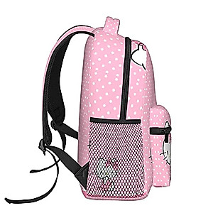 SOREC Wink Hello Cat Kitty Travel Backpack Lightweight Large Capacity Backpack Laptop Backpack For Women Pink Kawaii Kitty Daypack
