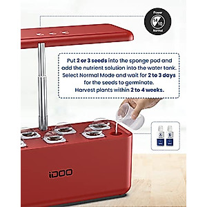 iDOO Hydroponics Growing System, Indoor Herb Garden Starter Kit with LED Grow Light, Smart Garden Planter for Home Kitchen, Automatic Timer Germination Kit