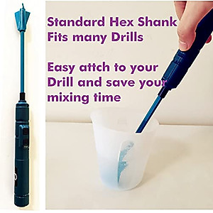 Resin Mixer Paddles,12 PCS Drill Mixing Attachment,Reusable Paint Mixer for Drill, epoxy drill paddles drill mixer Drill Attachment Resin Molds Mixing,Epoxy Tumblers Cups