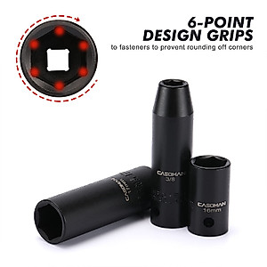 CASOMAN 1/2-inch 70 Pieces Impact Socket Master Set, SAE & Metric from 5/16"-1-1/4",8-24mm, Shallow/Deep Socket with Ratched Hand, Extension Bar and Adapters