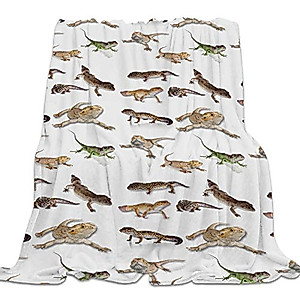 Singingin Ultra Soft Flannel Fleece Bed Blanket Reptile Lizard Throw Blanket All Season Warm Fuzzy Light Weight Cozy Plush Blankets for Living Room/Bedroom 50 x 60 inches