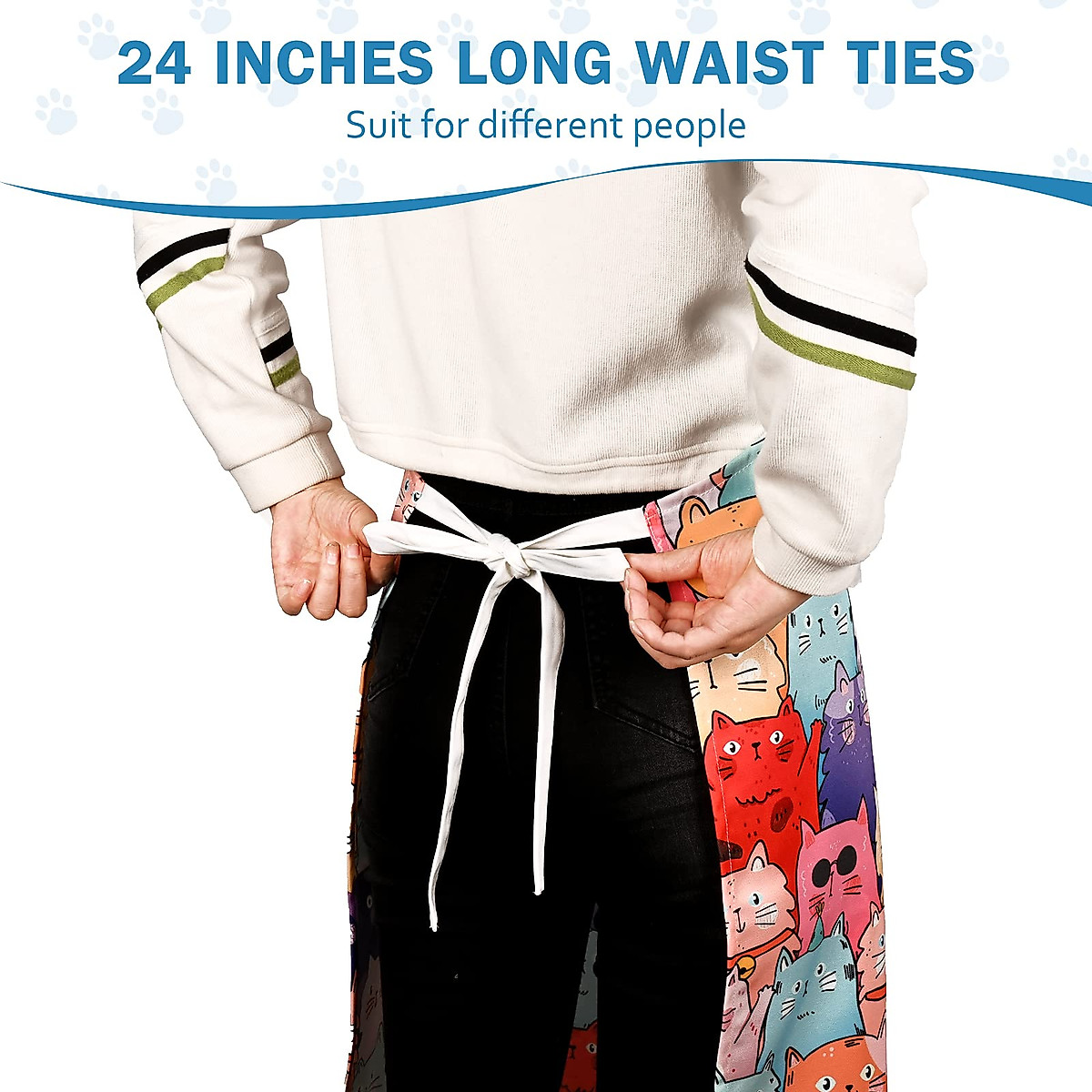 ASPMIZ Floral Aprons for Women with Pockets, Waterproof Chef Apron Women Flowers for Party Painting Gardening, Adjustable Bib Kitchen Cooking Apron for Women Mom Adults Girls, 27.6 x 31.5 Inch, Red