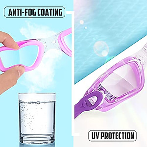 EasYoung Kids Swim Goggles, 2-Pack Swimming Goggles for Child Teens Boys Girls 4-16, Waterproof Swim Pool Goggles