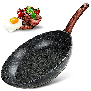 FAVIA Frying Pan Nonstick 11 Inch Fry Pans for Cooking 3.6 Quart Egg Pan Omelet Pan Aluminum Coating Induction Compatible for Any Stoves Oven Safe