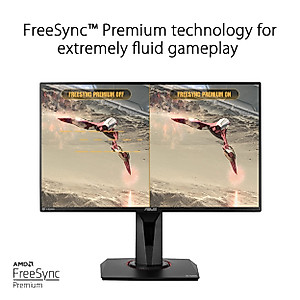 ASUS TUF Gaming VG259QR 24.5” Gaming Monitor, 1080P Full HD, 165Hz (Supports 144Hz), 1ms, Extreme Low Motion Blur, G-SYNC ready, Eye Care, DisplayPort HDMI, Shadow Boost, Height Adjustable,Black