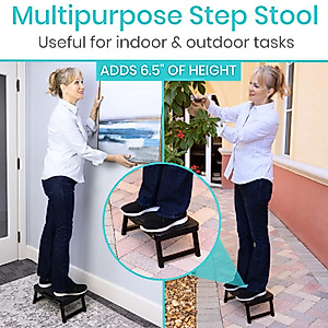 Vive Small Foot Step Stool for Adults (250LBS) - Portable, Foldable Platform - Reinforced Steel Design & Non-Slip Anti Skid Traction - Lightweight & Sturdy - Kitchen, Bedroom, Bathroom, Kids