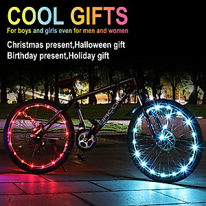 Sumree 2-Tire Pack LED Bike Wheel Lights with USB Rechargeable Battery Bike Lights 16 Modes 7 Colors Changing Over,Get Brighter and Visible from All Angles for Ultimate Safety …
