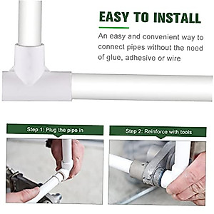 Happyyami 20 Pcs Water Pipe Elbow Clothes Rack with Shelf Carassosories Pvc Fittings Pvc Pipe 1/2 Inch Dress Hangers Elbow Fitting Tee Corner Fitting 4 Way Pvc Tee Pvc Pipe Connector Frame