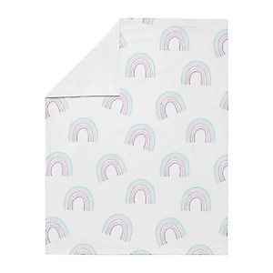 Sweet Jojo Designs Pastel Rainbow Baby Girl Receiving Security Swaddle Blanket for Newborn or Toddler Nursery Car Seat Stroller Soft Minky - Blush Pink, Purple, Teal, Blue and White
