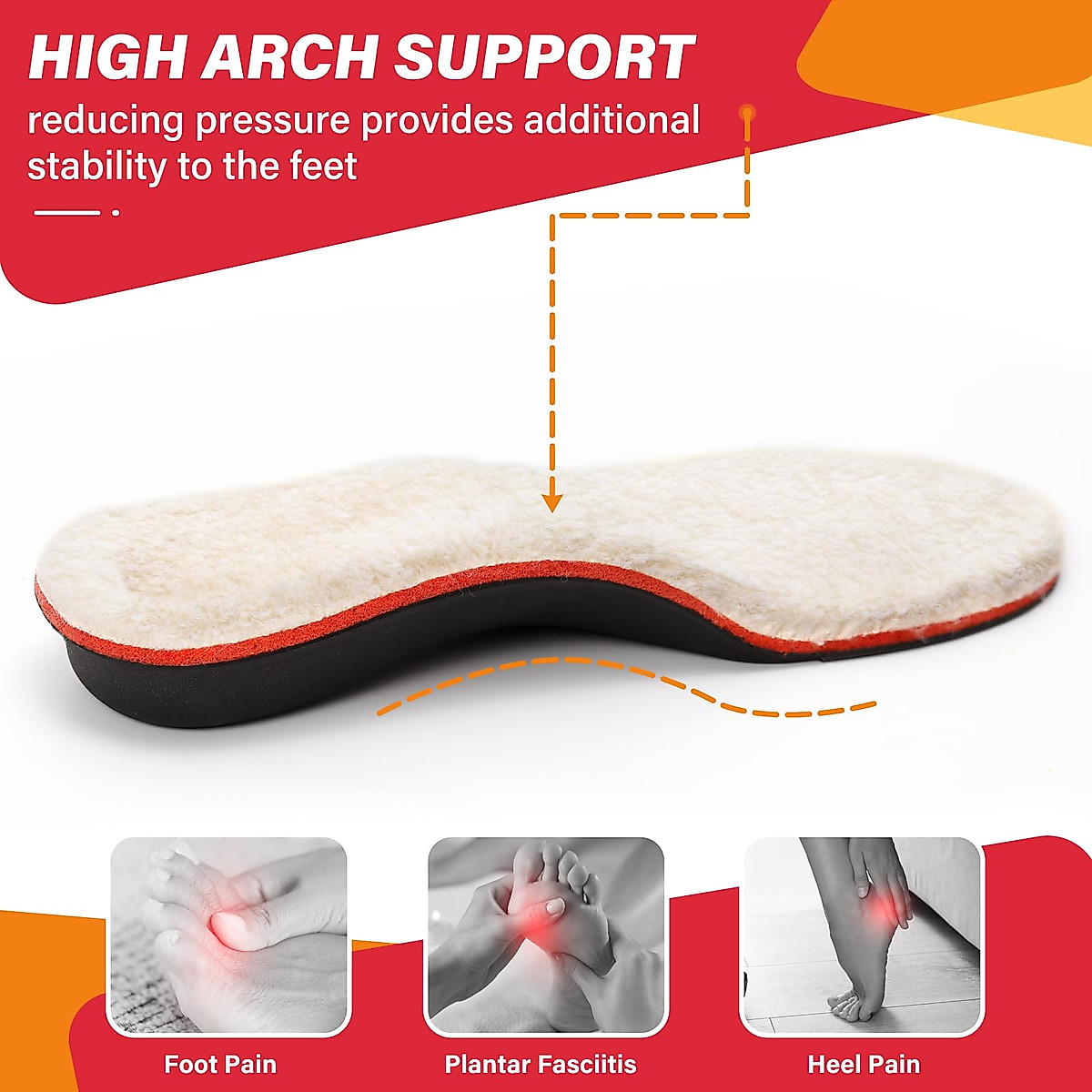 V.Step Sheepskin Insoles for Women Men Wool Fleece Shoe Inserts with Arch Support Warm Cozy Replacement Insoles for Boots Slippers Shoes, XS