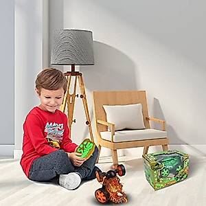 Dinosaur Remote Control Truck Toys, Dinosaur RC Stunt Car 360 Degree Rotation with LED Light, Monster Truck Toys for Kids Toddlers, Christmas Birthday Gifts for Boys Girls Age 3-8