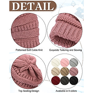 Foaincore 9 Pieces Slouchy Winter Hats for Women Knit Beanie Hats Warm Skull Caps Thick Winter Beanies