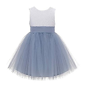 V-Back Backless Lace Junior Flower Girl Dress Christening Reception 206T 4