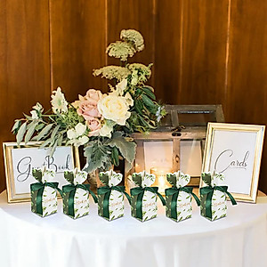 BEISHIDA Christmas Candy Boxes Party Favor Boxes Baby Shower Favors Small Wedding Favor Boxes Cookie Box with Ribbon for Birthday Party (Green,2 X 2.5 X 4.7 inch, 30 pcs）