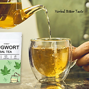 TZTZBOM Mugwort Tea 20 Teabags, Caffeine Free, Natural Dried Mugwort Herb Tea