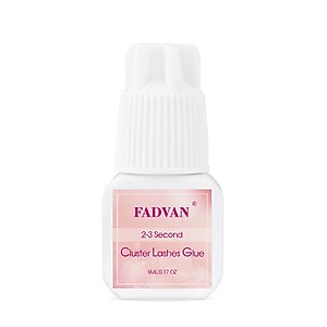 FADVAN Black Individual Cluster Lash Extension Glue, Sensitive Eyelash Adhesive, Long Lasting, No Fume No Irritation, Waterproof, Self Application, for Personal Use