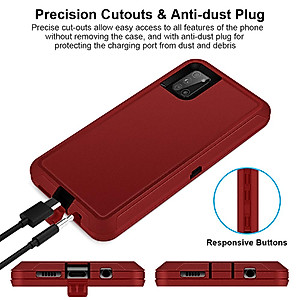 Jelanry for Samsung A71 5G Case Heavy Duty Protective Shell [Not for A71 5G UW SM-716V] Shockproof Sports Anti-Scratches Cover Non-Slip Bumper Hybrid Phone Cases for Samsung Galaxy A71 5G, Red/Black